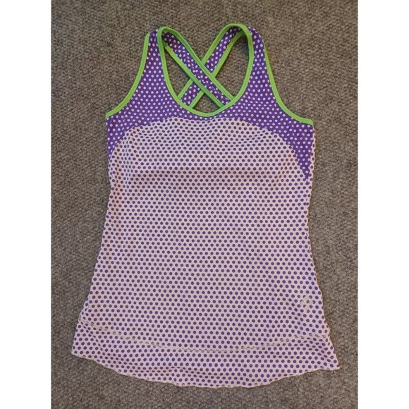 Jofit | Tops | Jofit Golf Tank Top Womens Sz M Purple Polka Dot Built ...